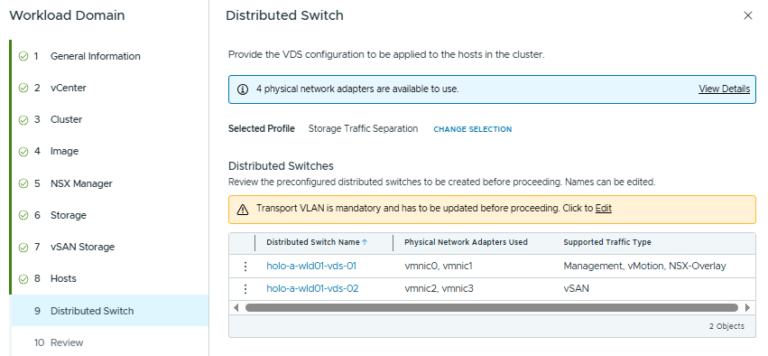VCF 9 – Deploy New Workload Domain – gibson virtualization